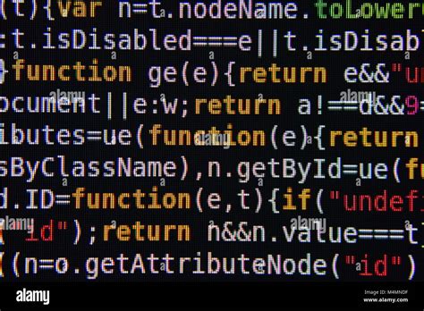Yellow Red And White Program Source Code Segment On Black Screen