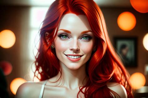 Premium Photo Portrait Of A Beautiful Redhead Girl