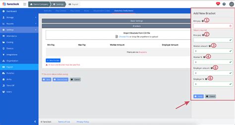 Setting Up Statutory Deductions Fareclock Support