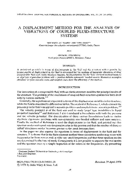 pdf a displacement method for the analysis of vibrations of coupled
