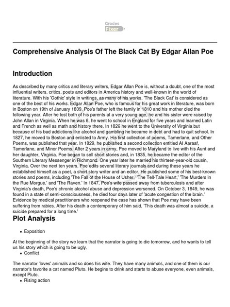 Poes The Black Cat Analysis Pdf Clause