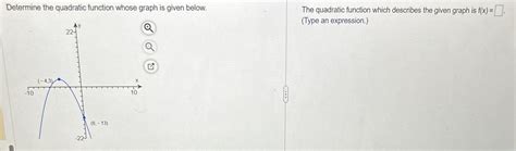 Solved Determine The Quadratic Function Whose Graph Is Given