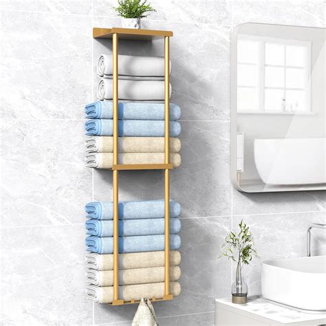 Liuoud Toallero Para Baño Organizador Portador De Almacenamiento De Toallas Enrolladas