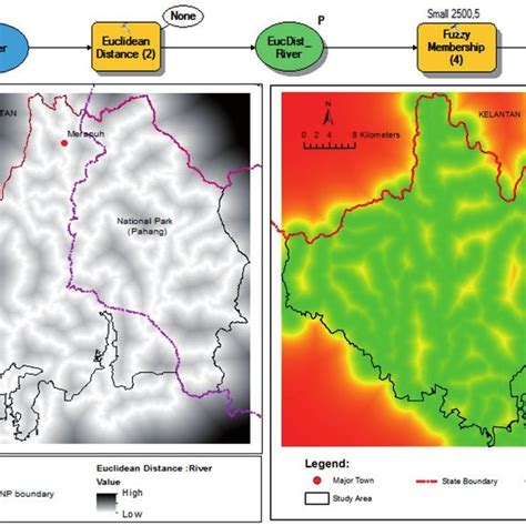 Euclidean Distance And Fuzzy Membership Map For River Data Download