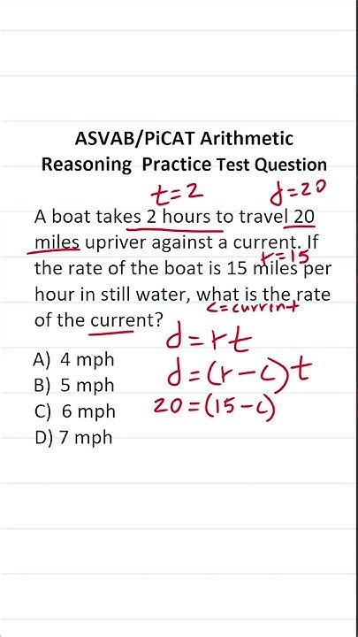 Asvabpicat Arithmetic Reasoning Practice Test Question Distance Rate