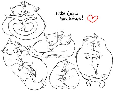 Cuddling Cat Bases By Revvontulet On Deviantart