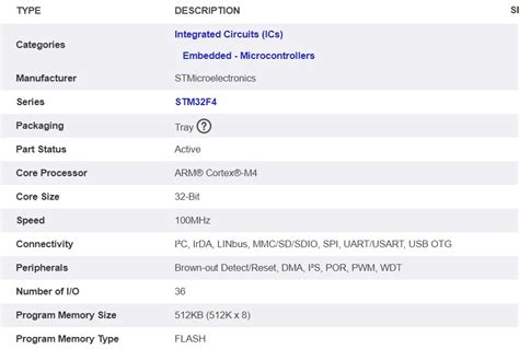 Arm Cor Tex M4 Stm32f4 Microcontroller Ic Mcu 32bit 512kb Flash 48qfpn