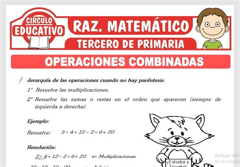 Problemas De Operaciones Combinadas Para Tercero De Primaria Fichas