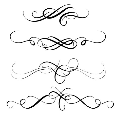 Set Of Vintage Decorative Flourish For Design Vector Illustration Eps10 418006 Vector Art At