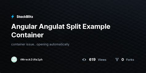 Angular Angulat Split Example Container Stackblitz