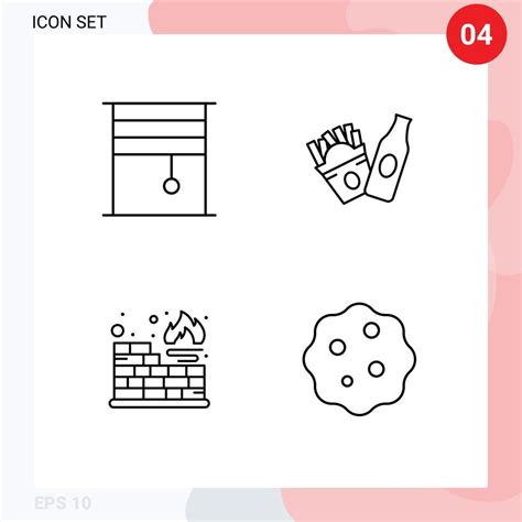 User Interface Pack Of 4 Basic Filledline Flat Colors Of Curtain Firewall Rollers Frise