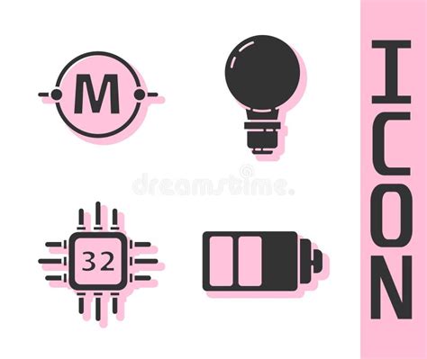 Set Battery Charge Level Indicator Electric Circuit Scheme Processor