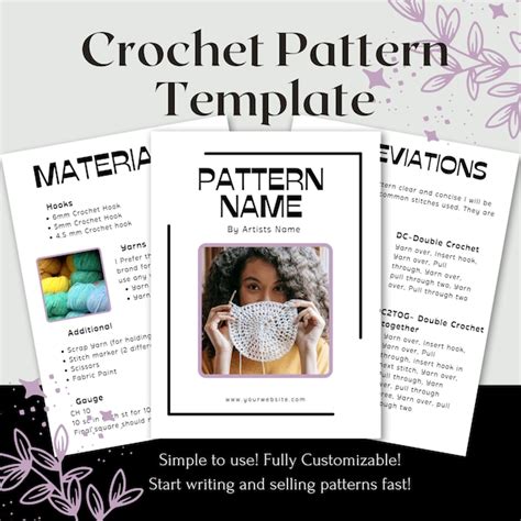 Crochet Pattern Writing Template Etsy
