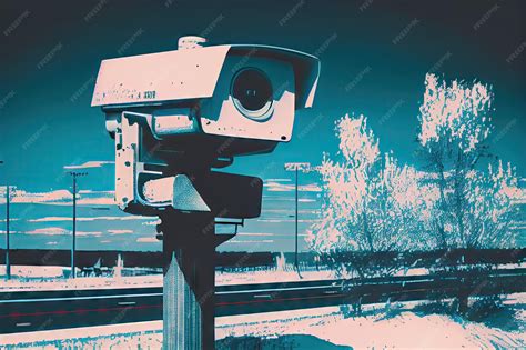 Premium Ai Image Digital Glitch Effect On A Surveillance Camera With