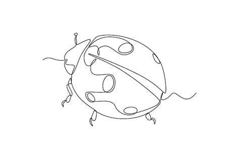 Premium Vector Continuous One Line Drawing Lady Bug Spring Concept