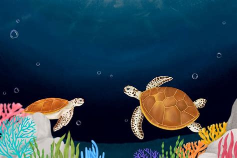 Sea Turtle Dark Background Editable Premium Editable Design Rawpixel