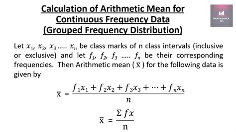 What Is Arithmetic Mean Formula In Statistics At Vonda Tong Blog