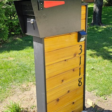 Handcrafted Cedar Mailbox With Post And Solar Light Etsy