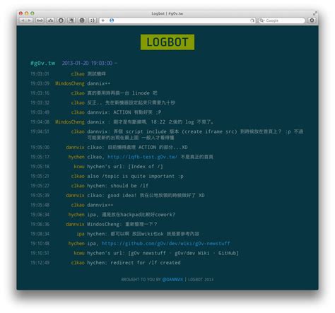 Github Dannvix Logbot Simple Irc Logger With Realtime Web Based Viewer