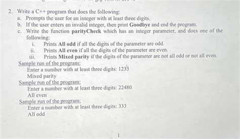 Solved 2 Write A C Program That Does The Following A Chegg