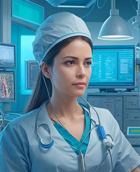 Premium AI Image A Female Surgeon In Action Within An Operating Room