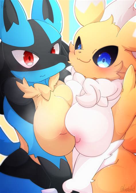 Post 5164846 Crossover Digimon Hinata Sakamoto Lucario Porkyman Renamon