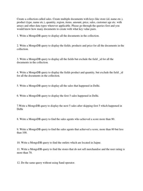 Mongodb Exercise Pdf