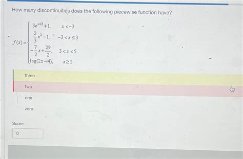 Solved How Many Discontinuities Does The Following Piecewise Chegg
