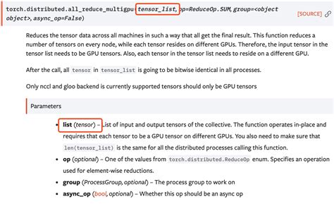 Torch Distributed All Reduce Multigpu Documentation Refers List As An