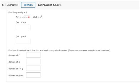 Solved Points DETAILS LARPCALC Find Fog Chegg Com