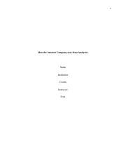 How The Amazon Company Use Data Analytics Edited Docx How The Amazon Company Uses Data