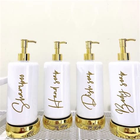 Jual Botol Pump Refill Premium 500ml Sticker Label Anti Air Aesthetic Bottle Minimalist