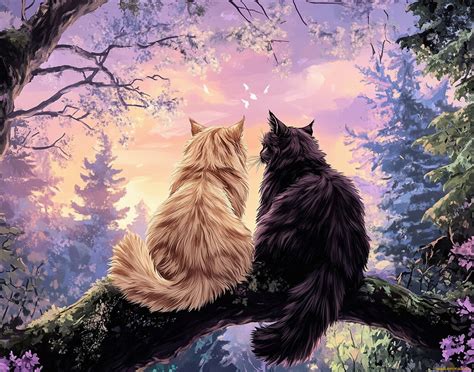 Обои Рисованное Животные коты обои для рабочего стола фотографии рисованное животные коты