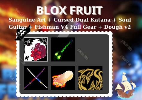 [blox Fruits] Sanguine Art Cursed Dual Katana Soul Guitar Dough
