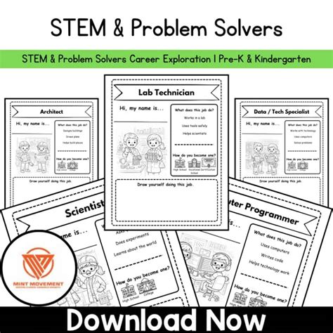 Stem And Problem Solvers Career Exploration Pre K And Kindergarten
