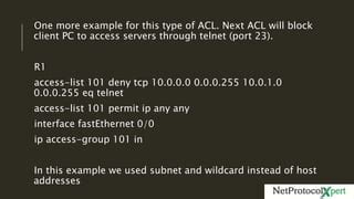 Extended Access Lists PPTX Computer Networking Computing