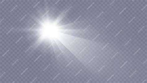 백색광 배경 효과 광선 및 눈부심이 있는 밝은 조명 효과 벡터 그림 프리미엄 벡터