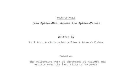 Spider Man Across The Spider Verse Screenplay Read Sequels Script
