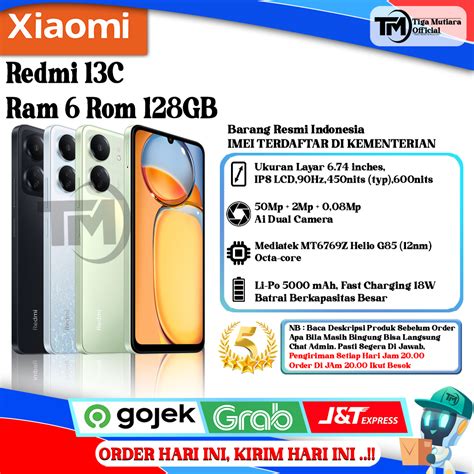 Jual Xiaomi Redmi 13C Ram 6 128GB Ram 8 256GB Segel Original Bergaransi Resmi Shopee Indonesia