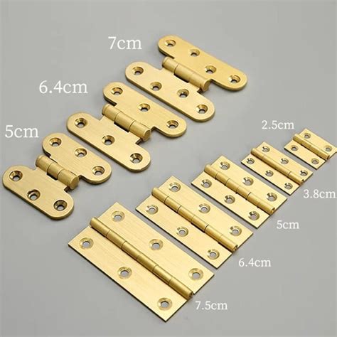 Mini Brass Hinges Brushed Brass Cabinet Drawer Hinges Brass Etsy