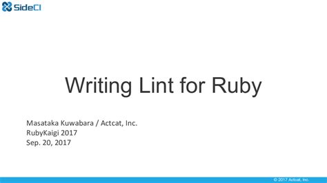 Writing Lint For Ruby Speaker Deck