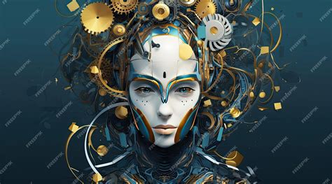 Premium Photo Abstract Genius Android Ai Robot Machine Learning Android Technology Generative Ai