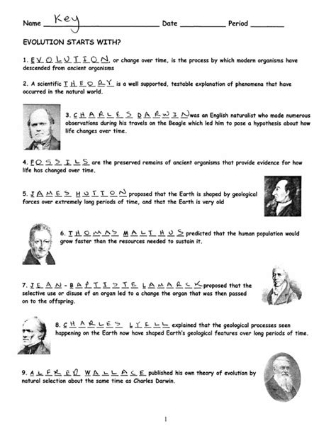 Evolution Review Key Pdf