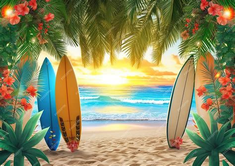 Premium Photo Tropical Holiday Prop Backdrop