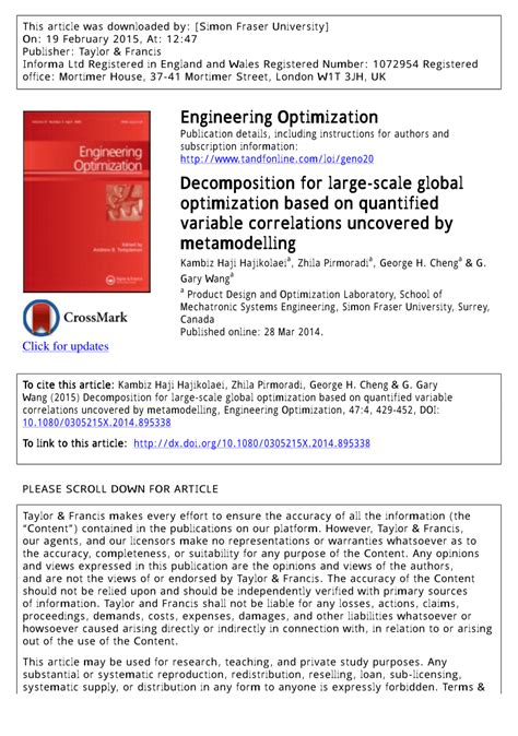 Pdf Decomposition For Large Scale Global Optimization Based On Quantified Variable