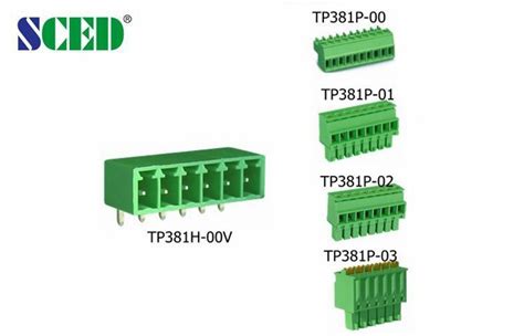 V A PCB Male Plug In Terminal Block Green Pluggable Terminal Blocks