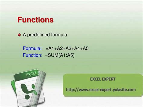 Ppt Microsoft Excel Excel Formulas And Functions Powerpoint