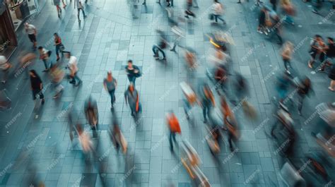Premium Photo Busy Motion Blur And Business People In City For