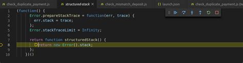 Nodejs Vscode Node Js Debugger Stuck At The Structured Stack File