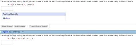 Solved Determine Without Solving The Problem An Interval